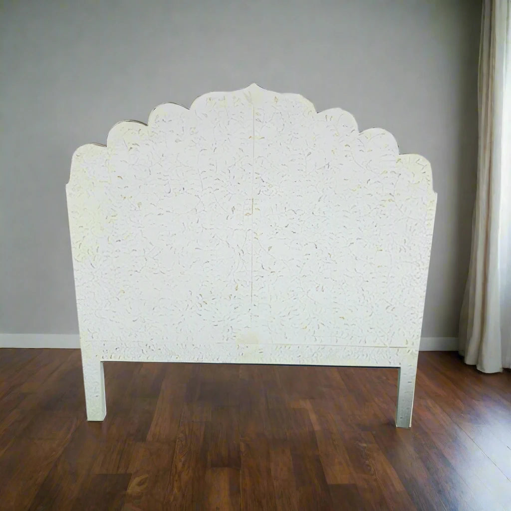 Handmade Customized Bone Inlay Floral Pattern Bed head – Bone Inlay Arts