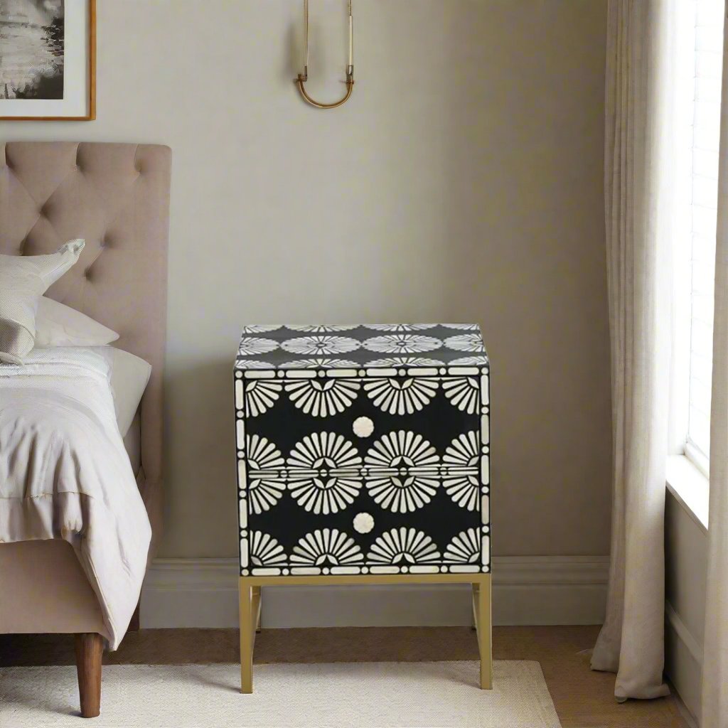 Handmade Customized Bone Inlay Two Drawer Bedside Table Best For Home ...