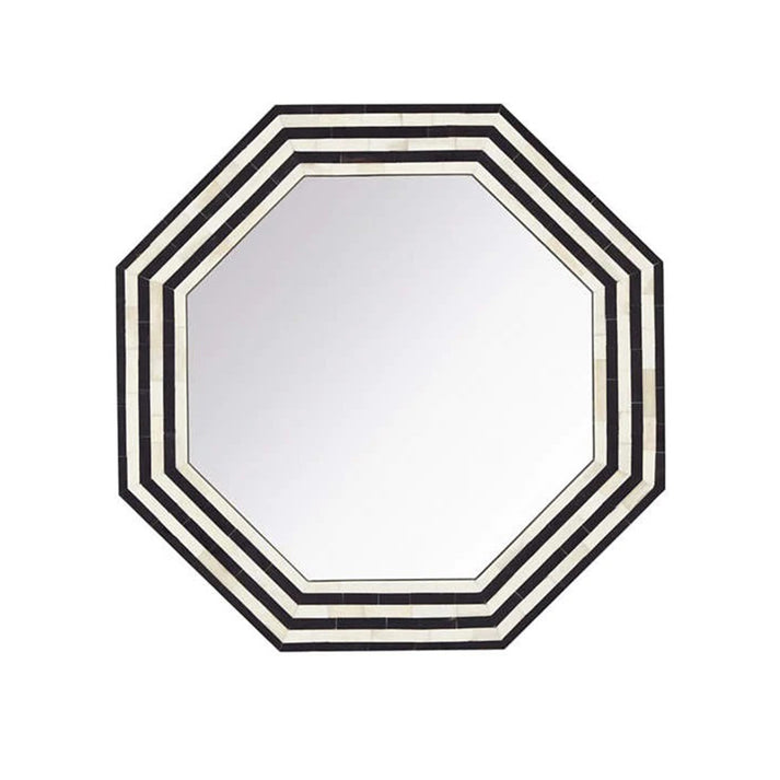 Handmade Customized Bone Inlay Hexagonal Mirror Frame – Bone Inlay Arts