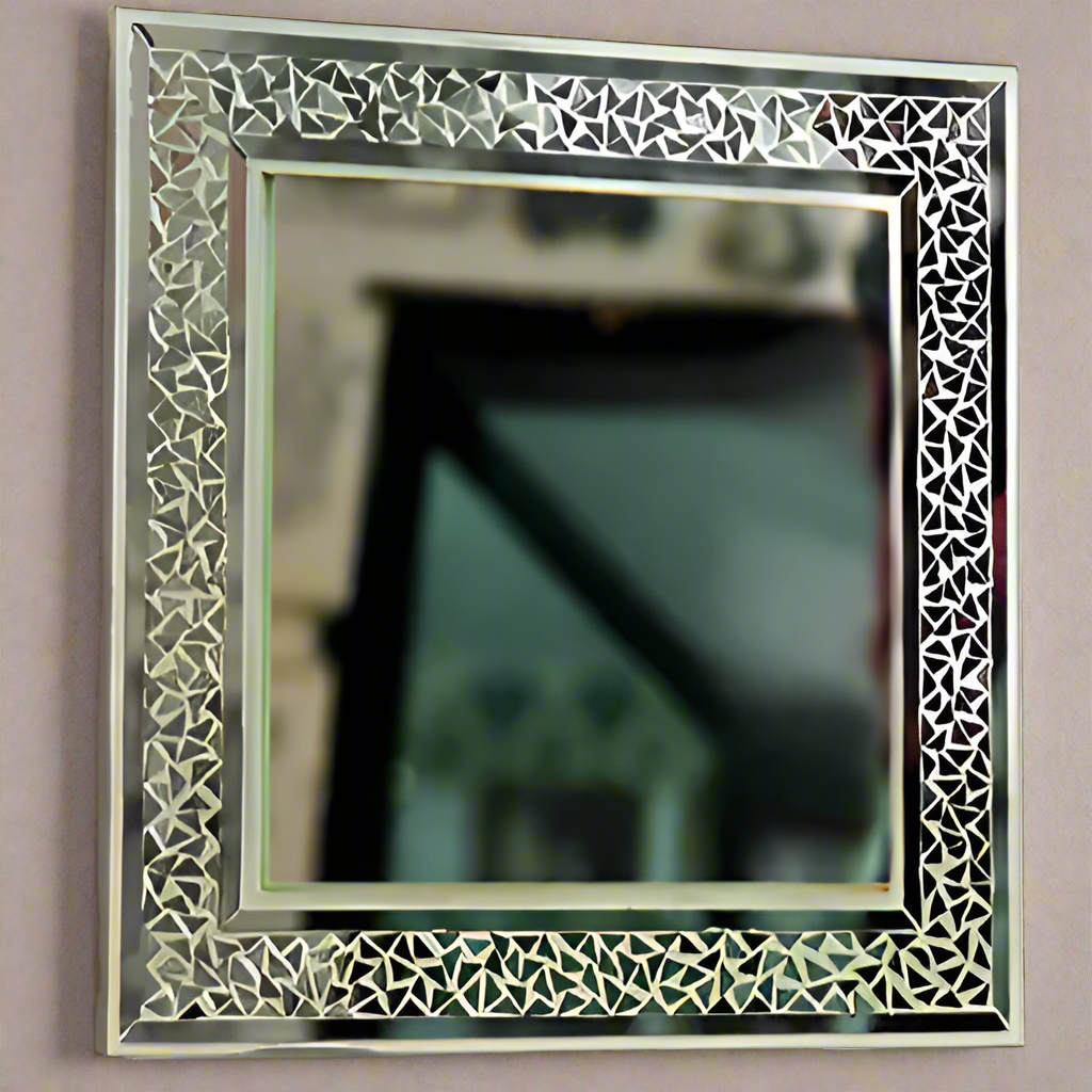 Beautiful Handmade Decorative Square Glass Inlay Mirror Inlay/ Thikri ...