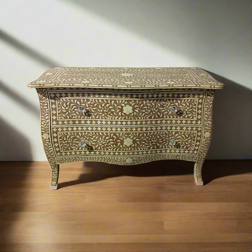Bone Inlay Chest of 2 Drawers – Bone Inlay Arts