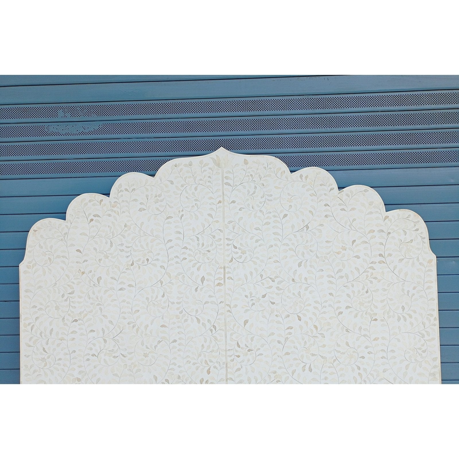 Handmade Customized Bone Inlay Floral Pattern Bed head – Bone Inlay Arts